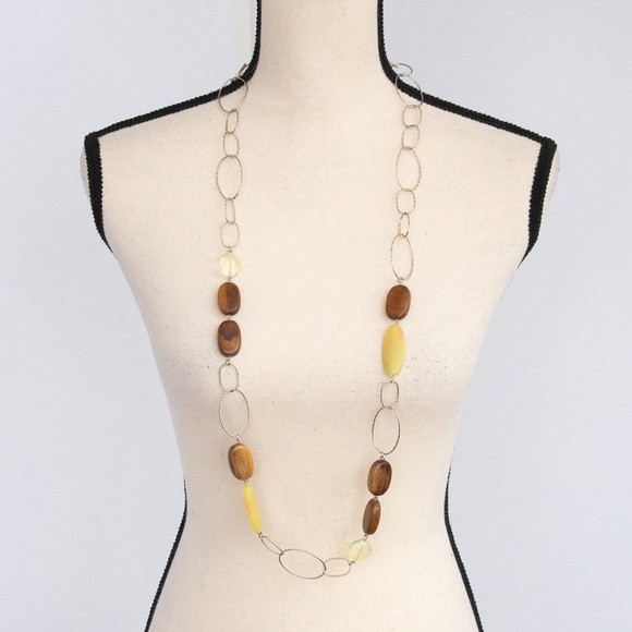J. Jill | Jewelry | J Jill Organic Feel Longer Large Link Necklace With ...